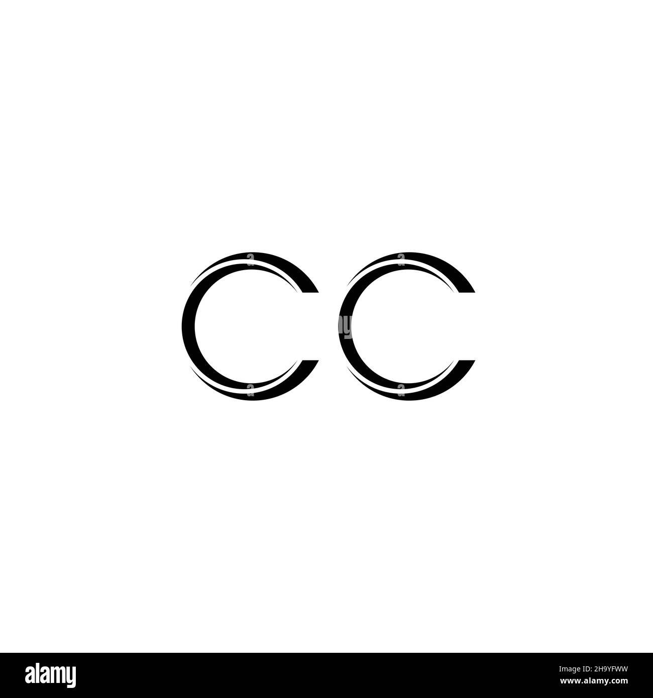CC Logo monogram with slice rounded modern design template isolated on ...