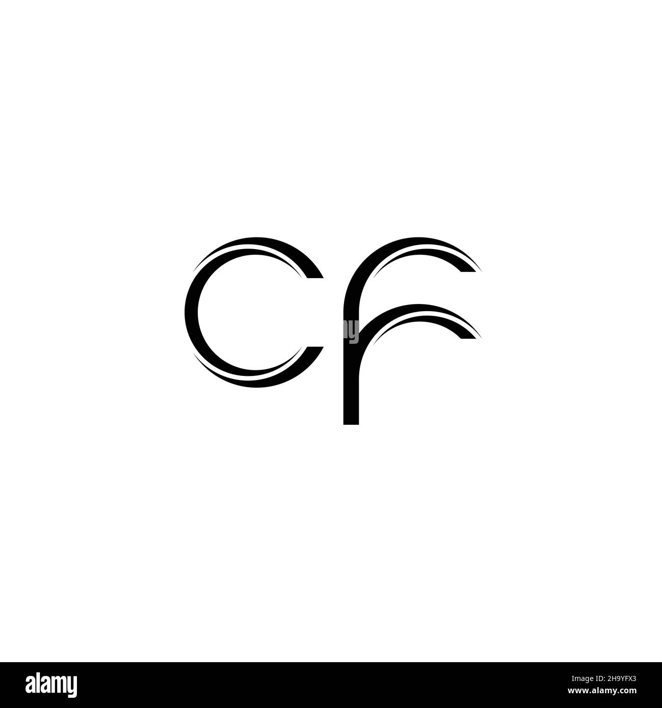 CF Logo monogram with slice rounded modern design template isolated on ...