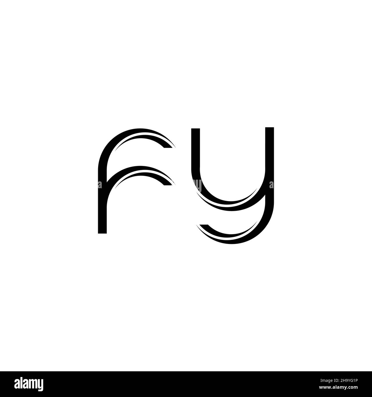 FY Logo monogram with slice rounded modern design template isolated on ...