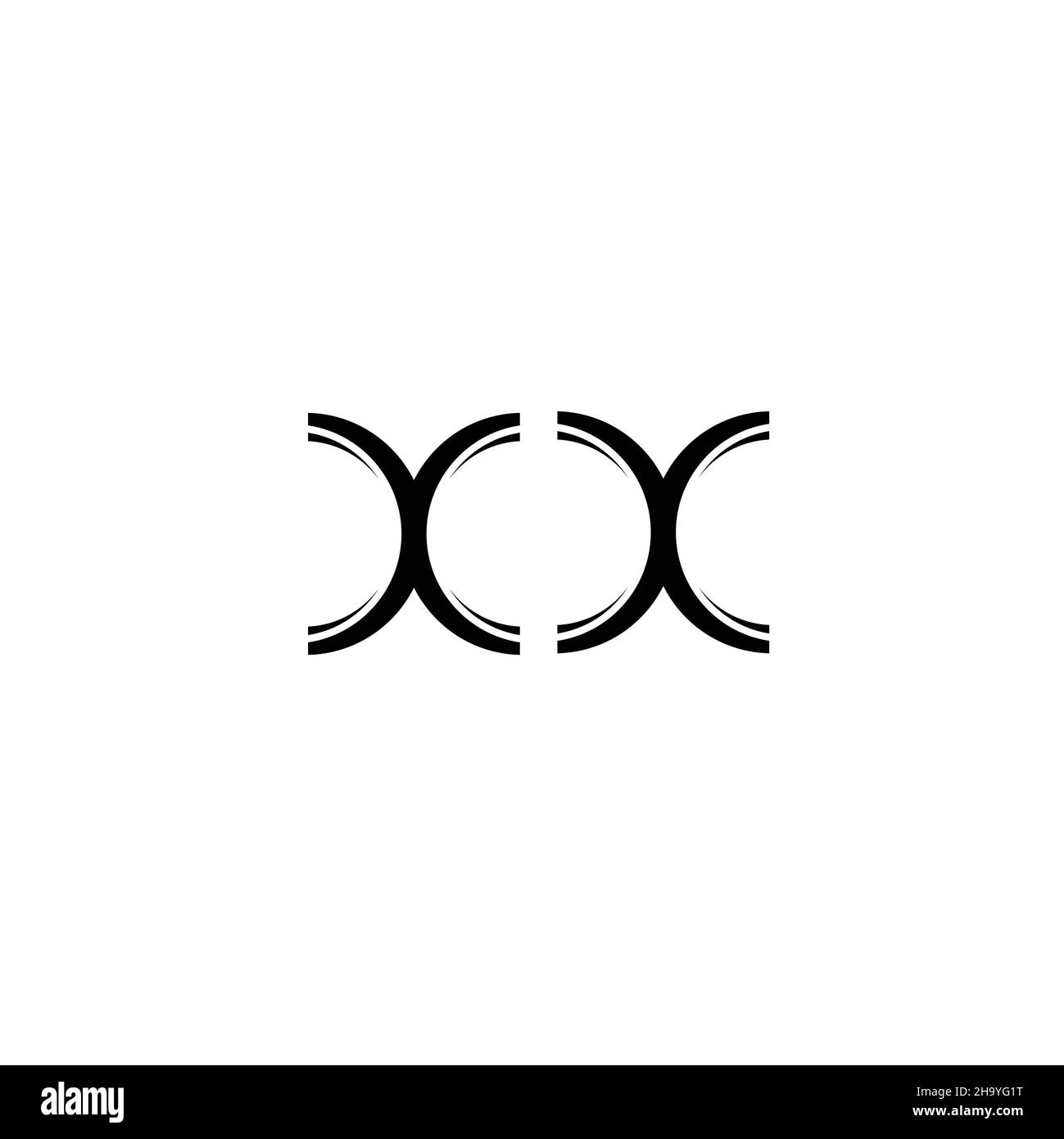 XX Logo monogram with slice rounded modern design template isolated on ...