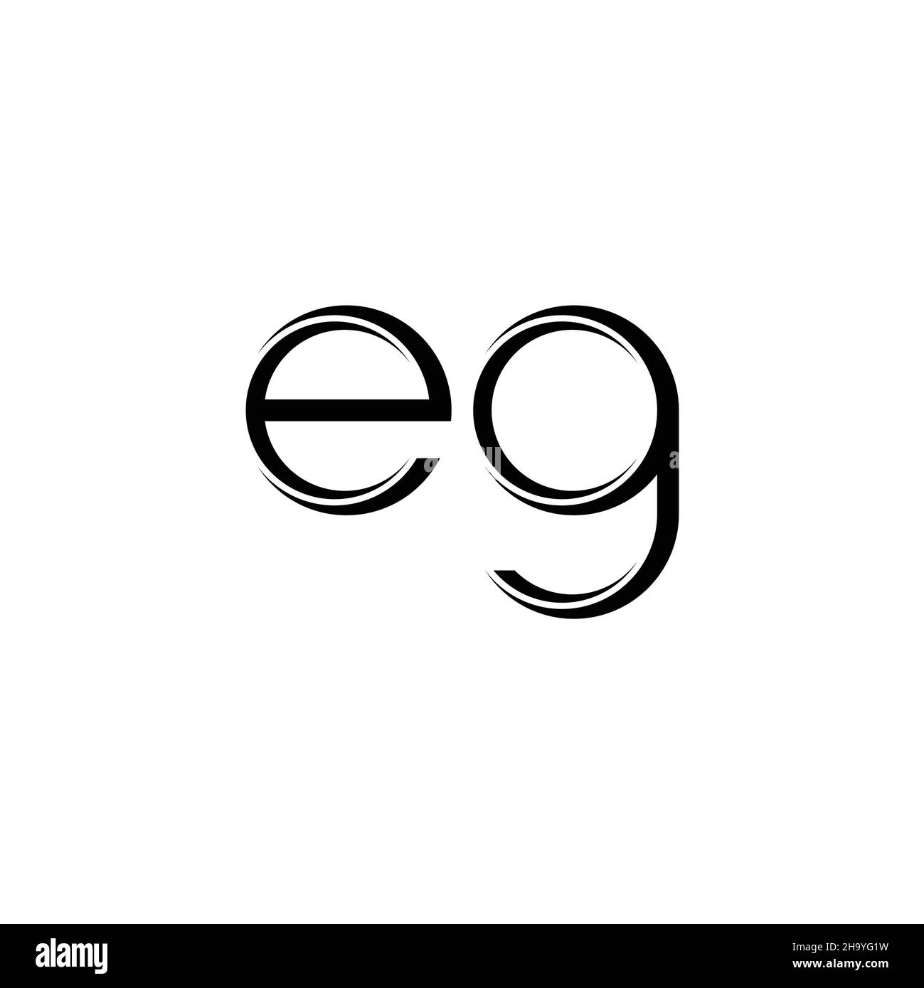 EG Logo monogram with slice rounded modern design template isolated on ...