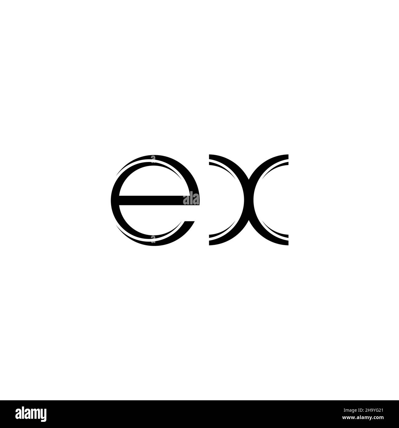 EX Logo monogram with slice rounded modern design template isolated on ...
