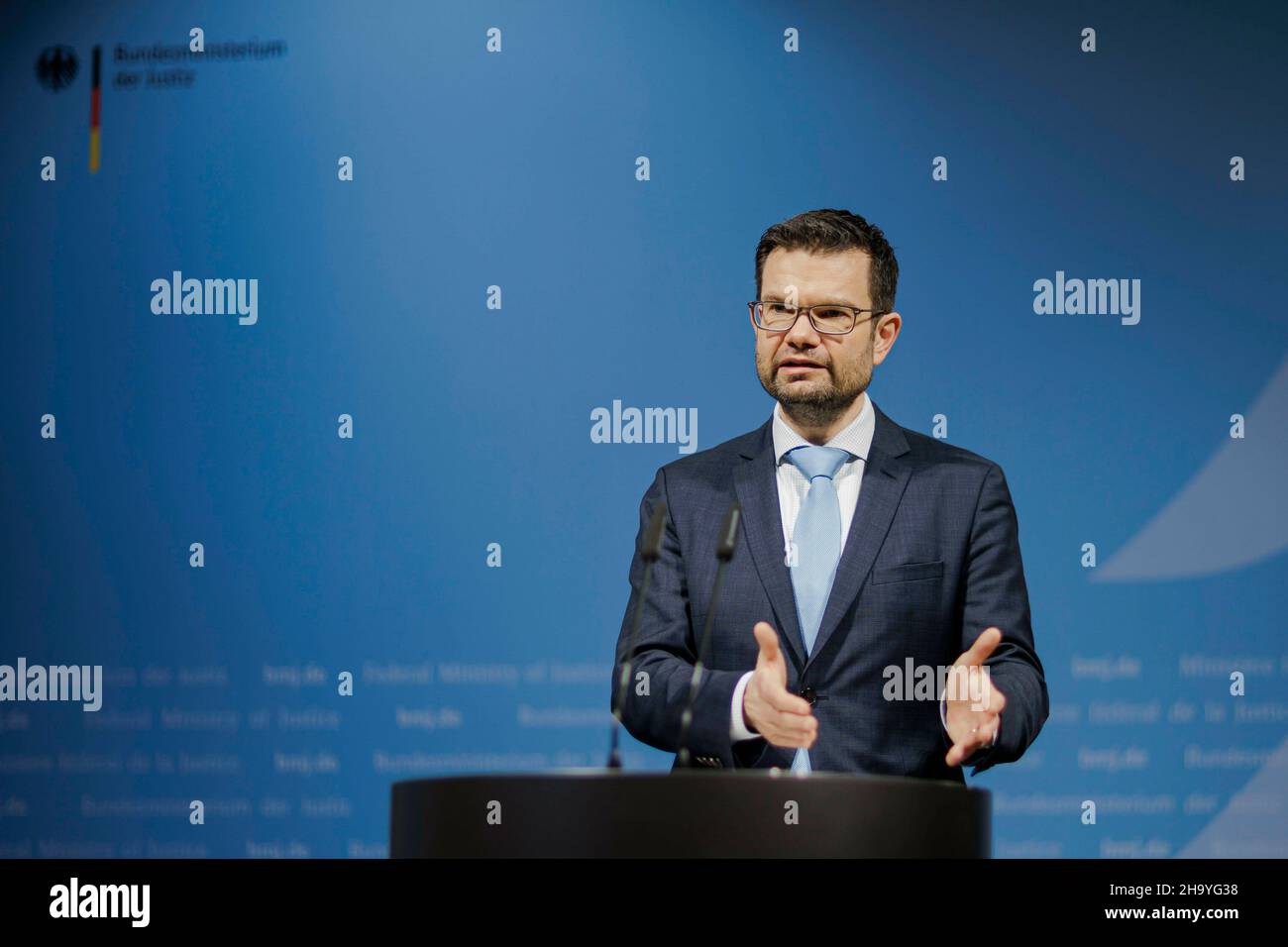 Marco Buschmann, Federal Minister of Justice, gives a statement at the ...
