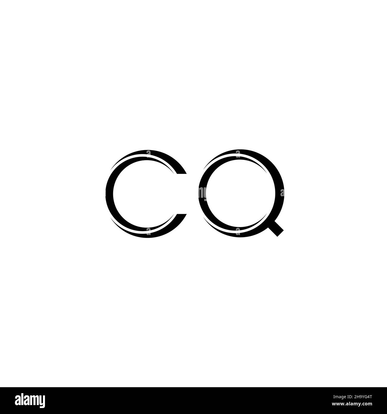 CQ Logo monogram with slice rounded modern design template isolated on ...