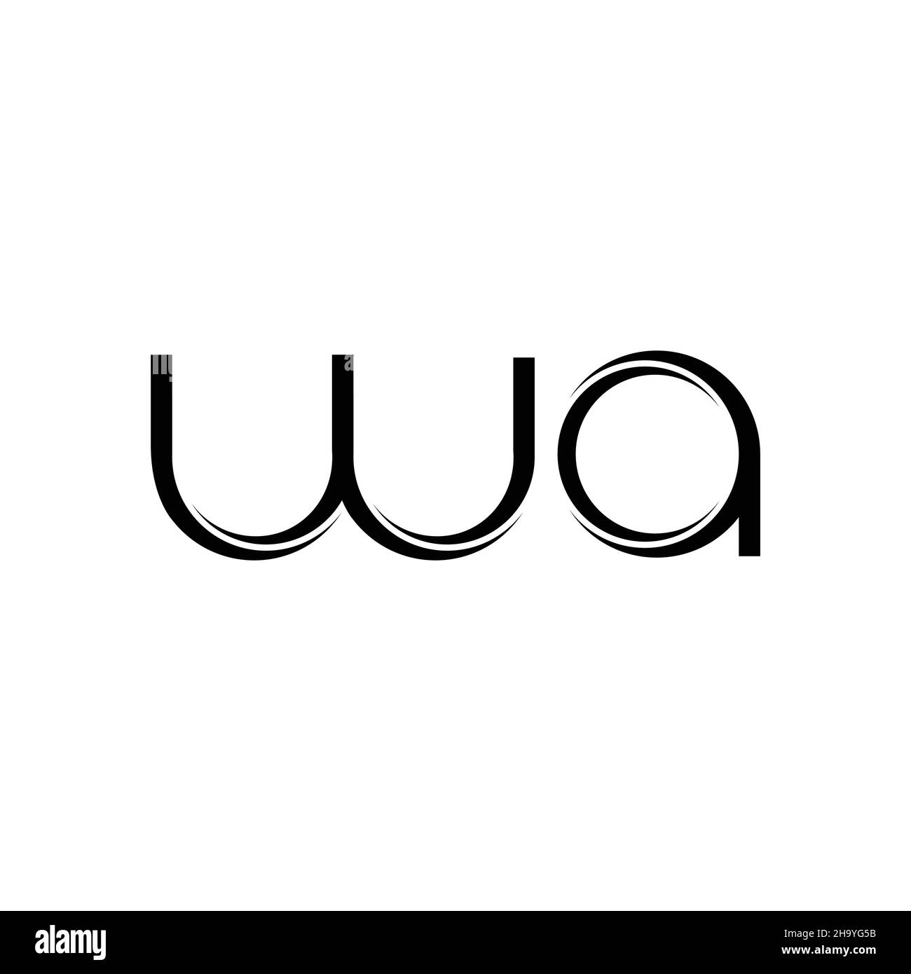 WA Logo monogram with slice rounded modern design template isolated on ...