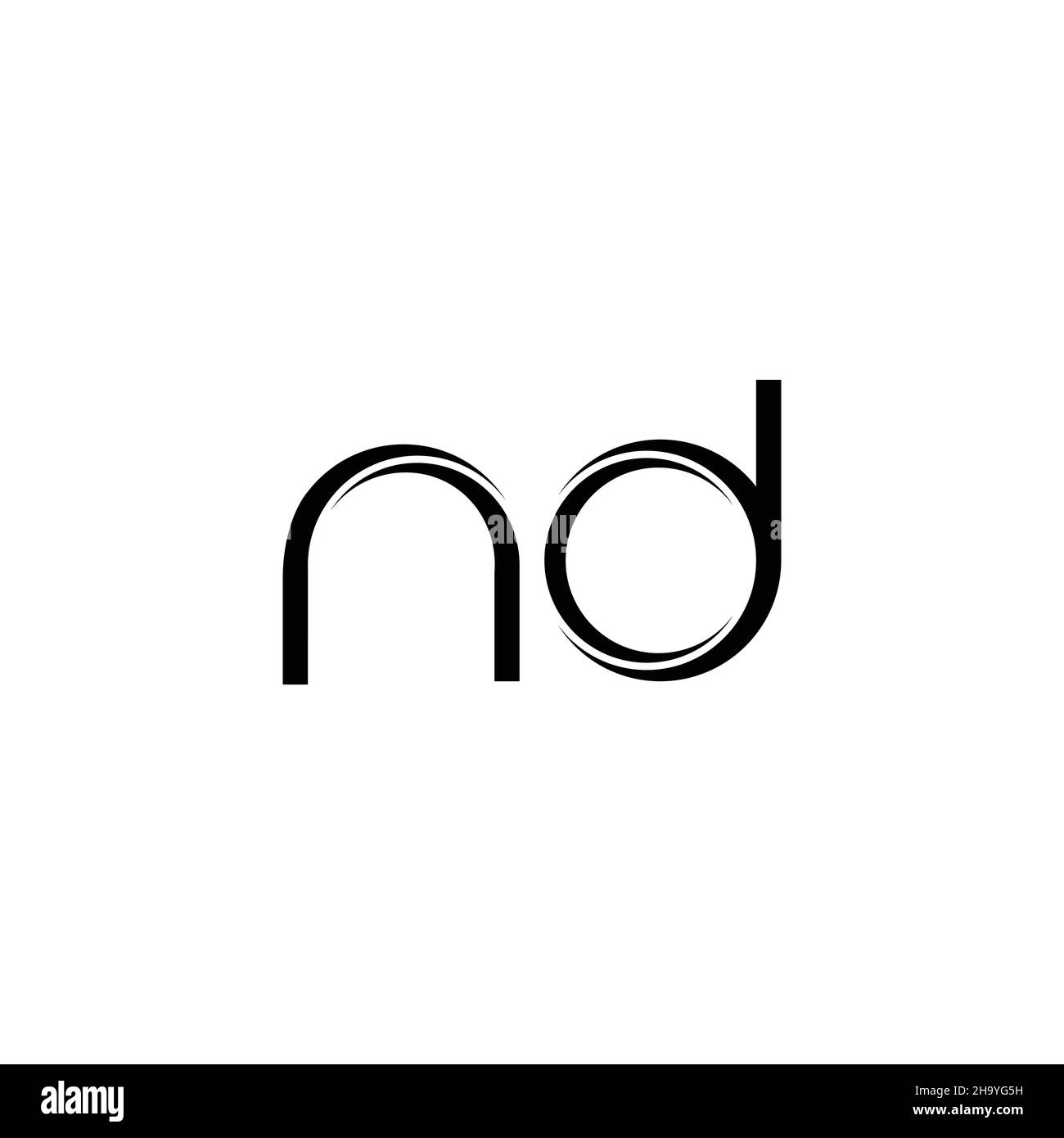ND Logo monogram with slice rounded modern design template isolated on ...