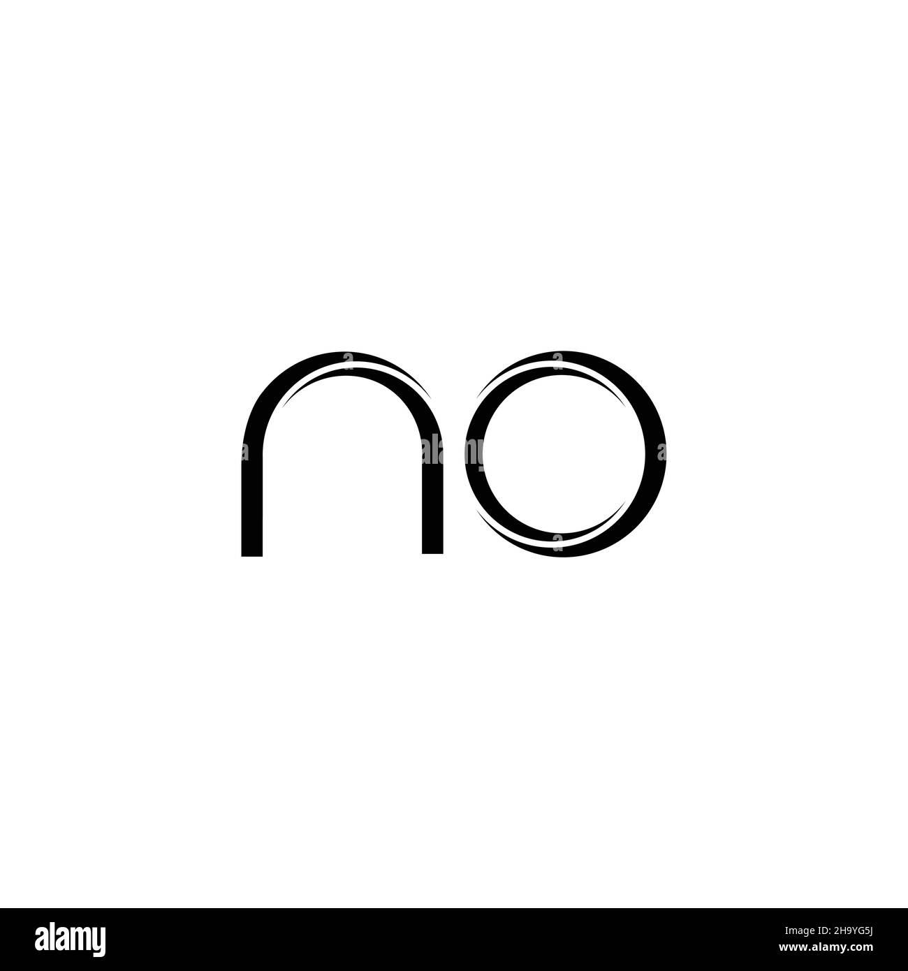 NO Logo monogram with slice rounded modern design template isolated on ...