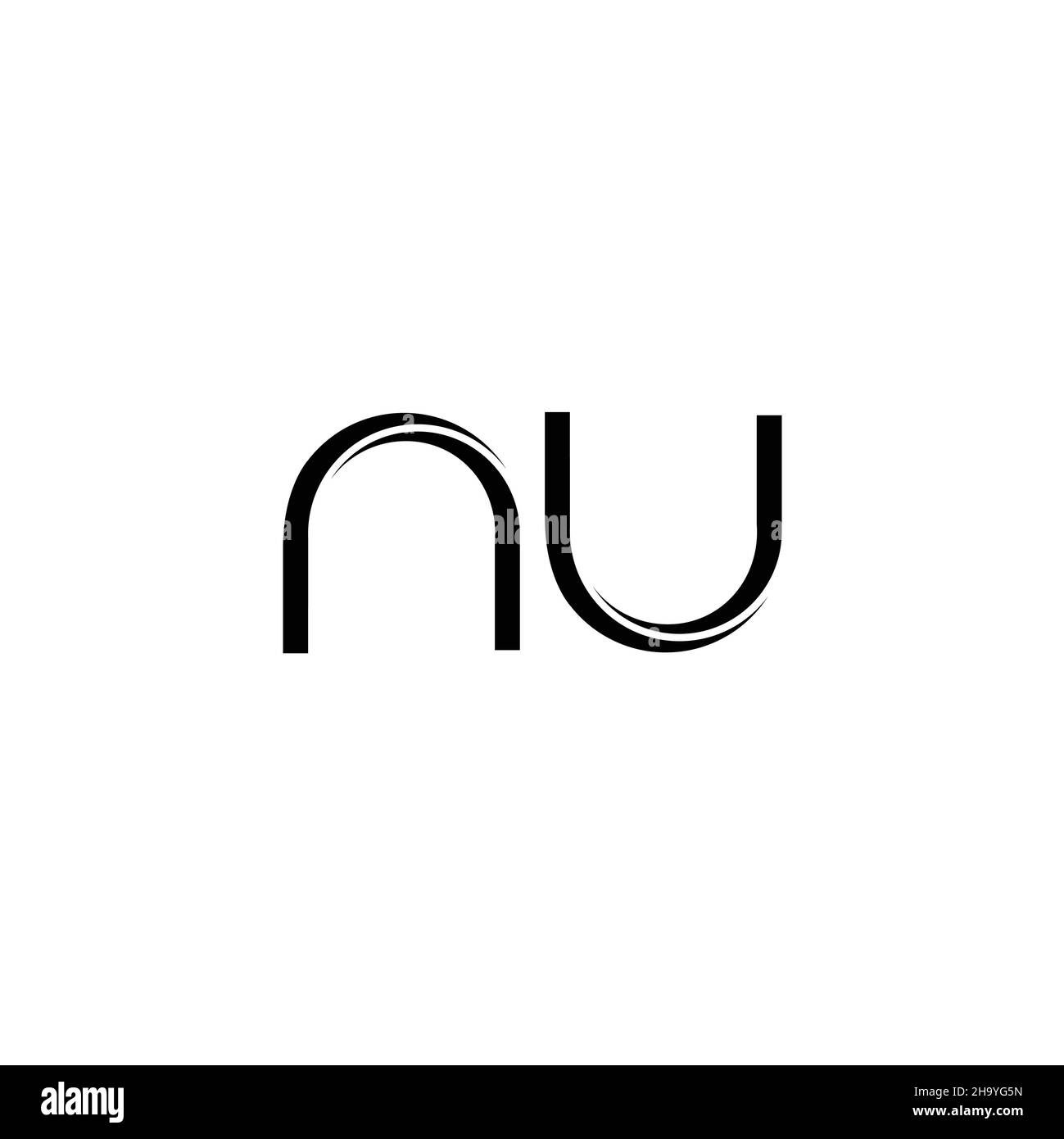 NU Logo monogram with slice rounded modern design template isolated on ...
