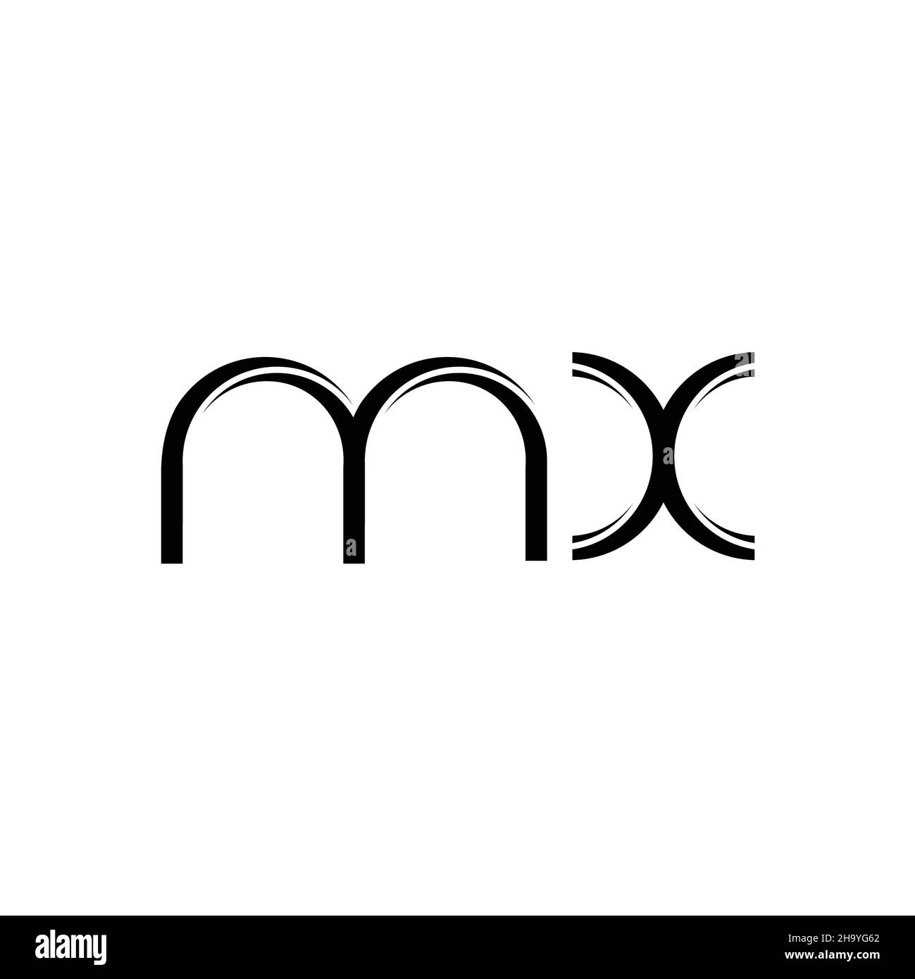 MX Logo monogram with slice rounded modern design template isolated on white background Stock ...