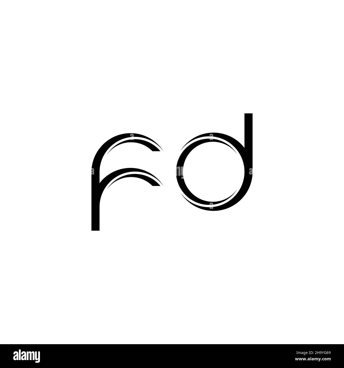 FD Logo monogram with slice rounded modern design template isolated on ...