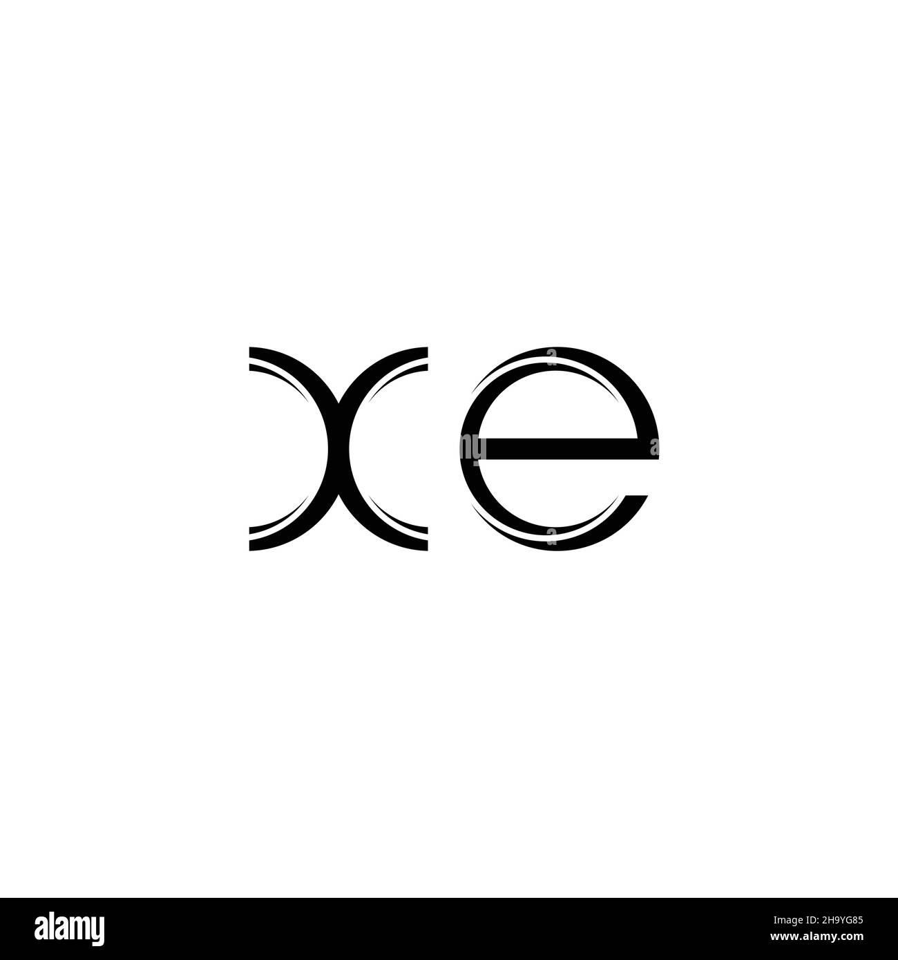 XE Logo monogram with slice rounded modern design template isolated on ...