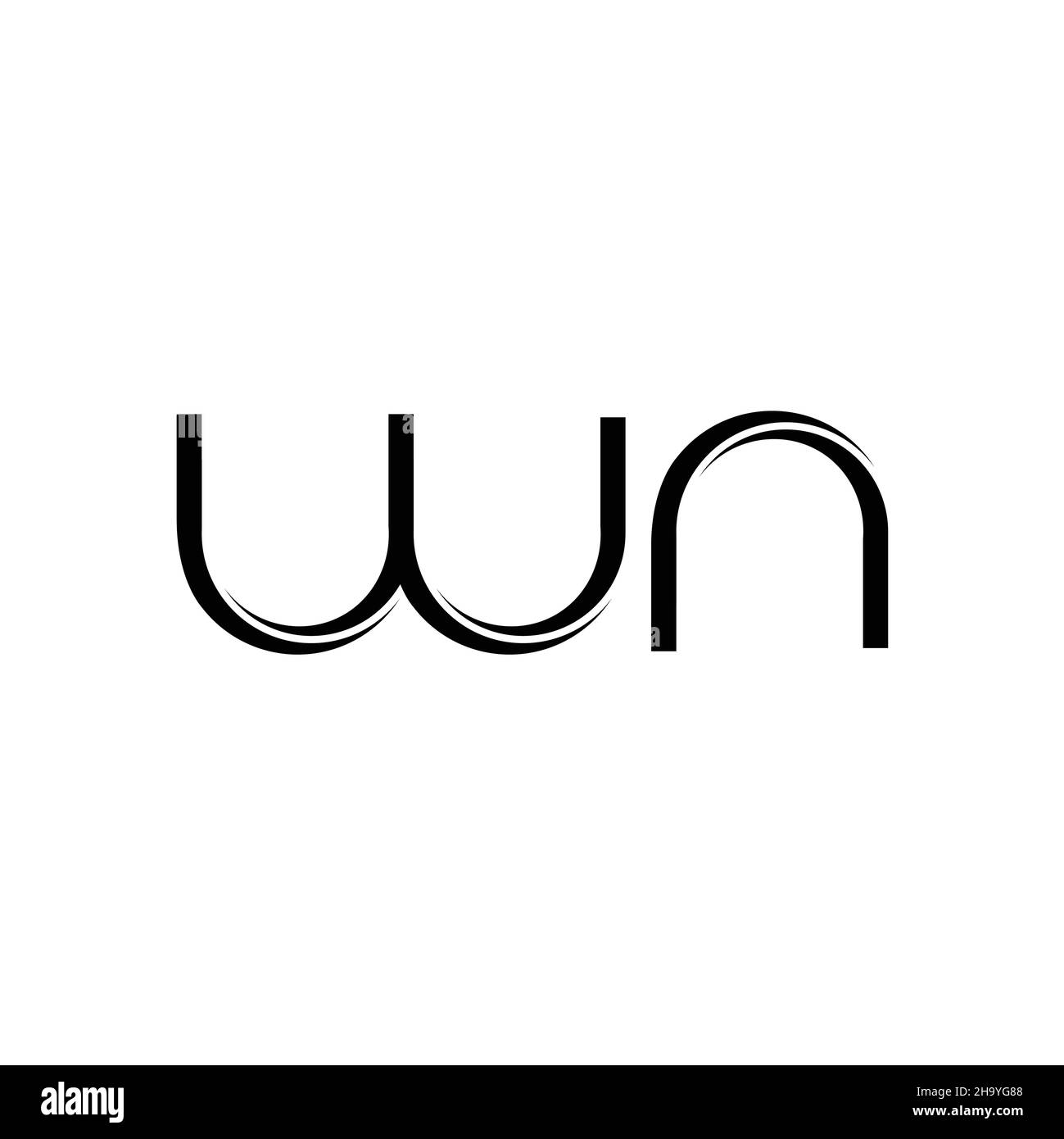 WN Logo monogram with slice rounded modern design template isolated on ...