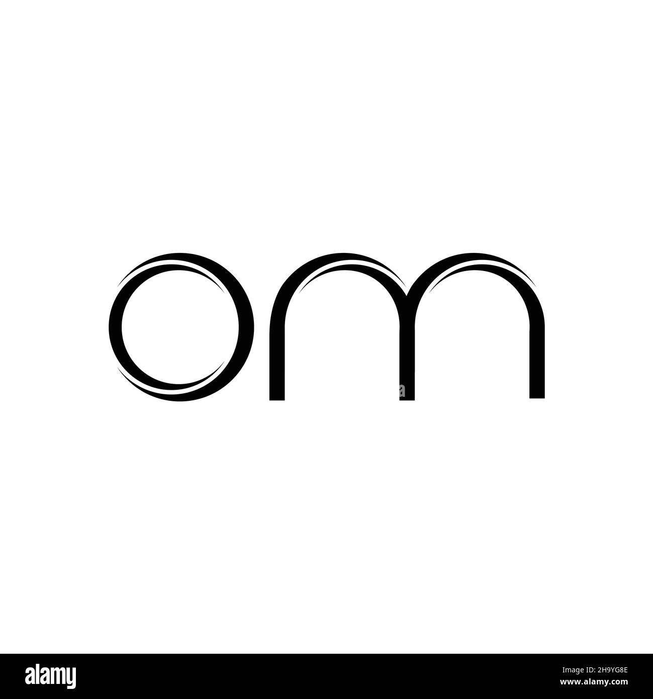 OM Logo monogram with slice rounded modern design template isolated on white background Stock ...