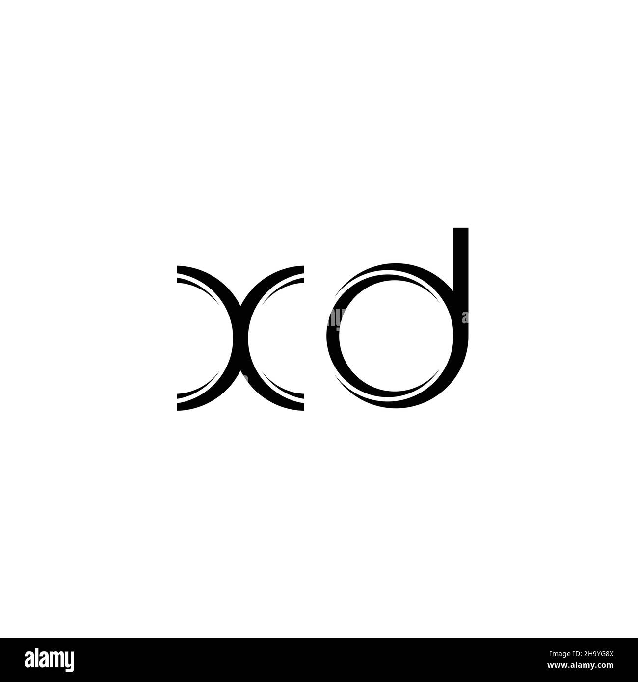 XD Logo monogram with slice rounded modern design template isolated on ...