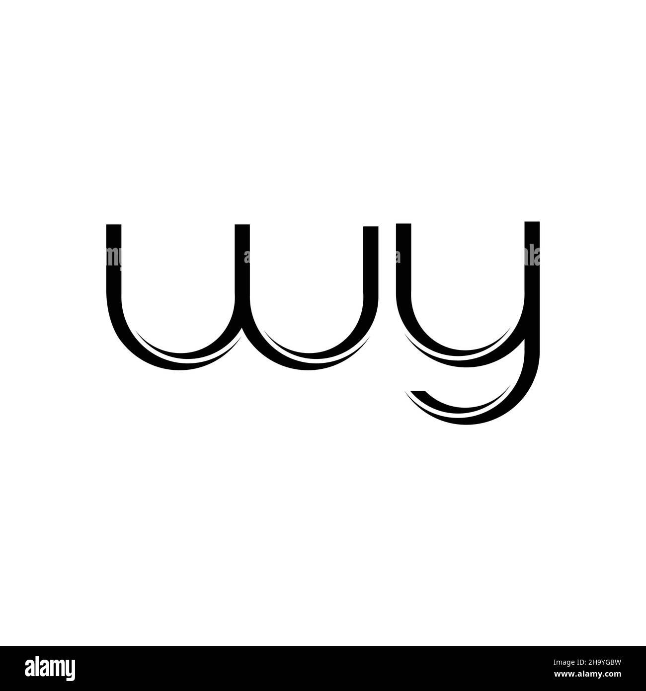 WY Logo monogram with slice rounded modern design template isolated on ...