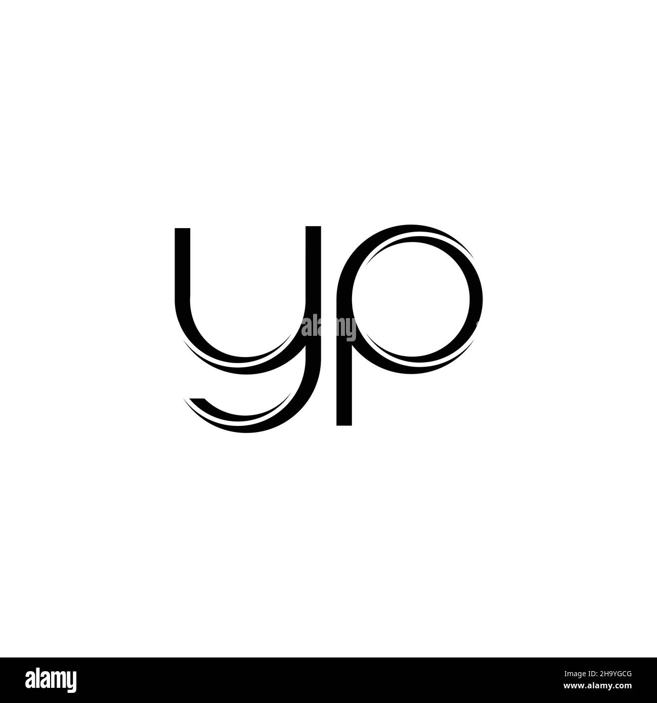 YP Logo monogram with slice rounded modern design template isolated on ...