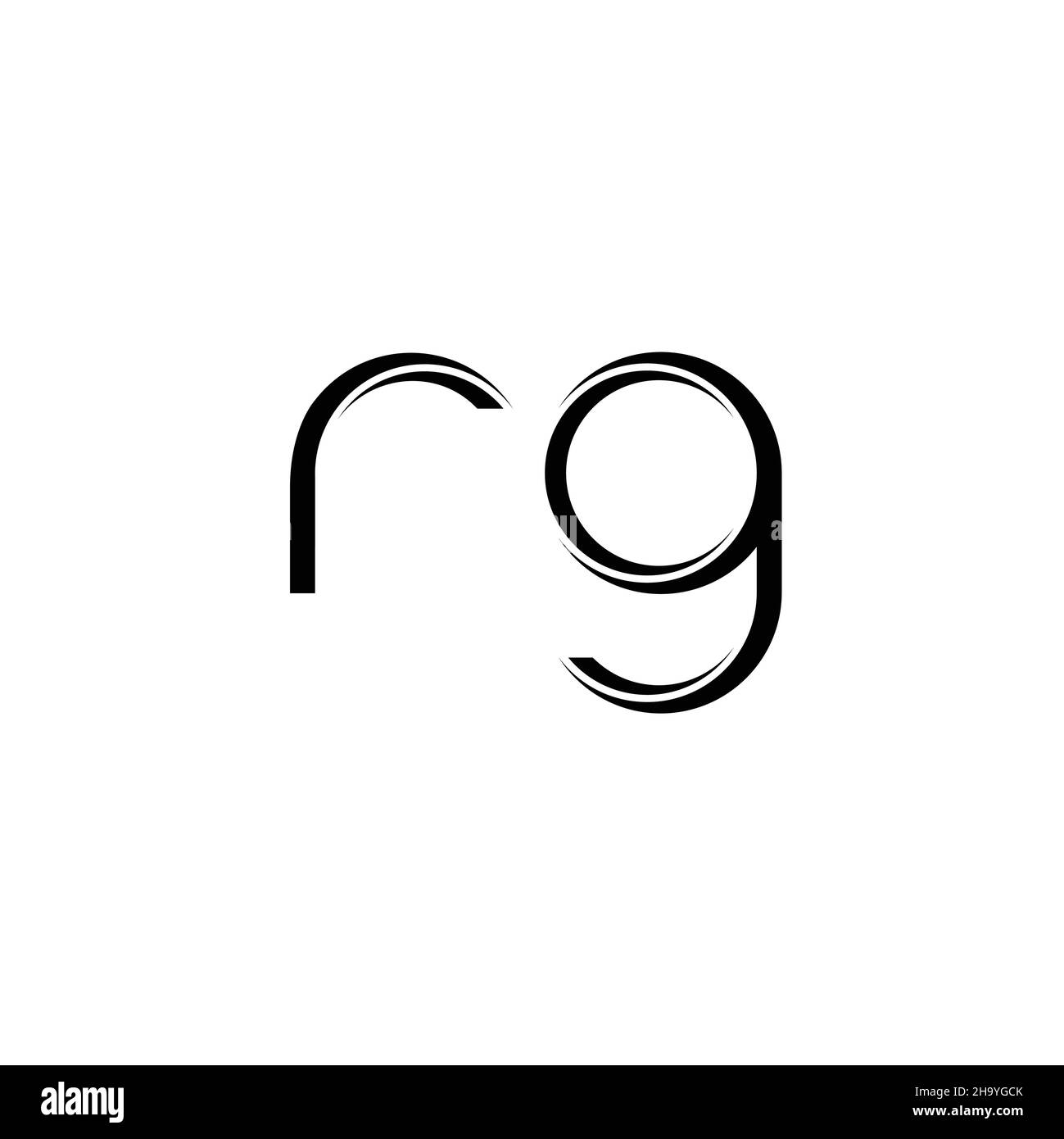 RG Logo monogram with slice rounded modern design template isolated on ...