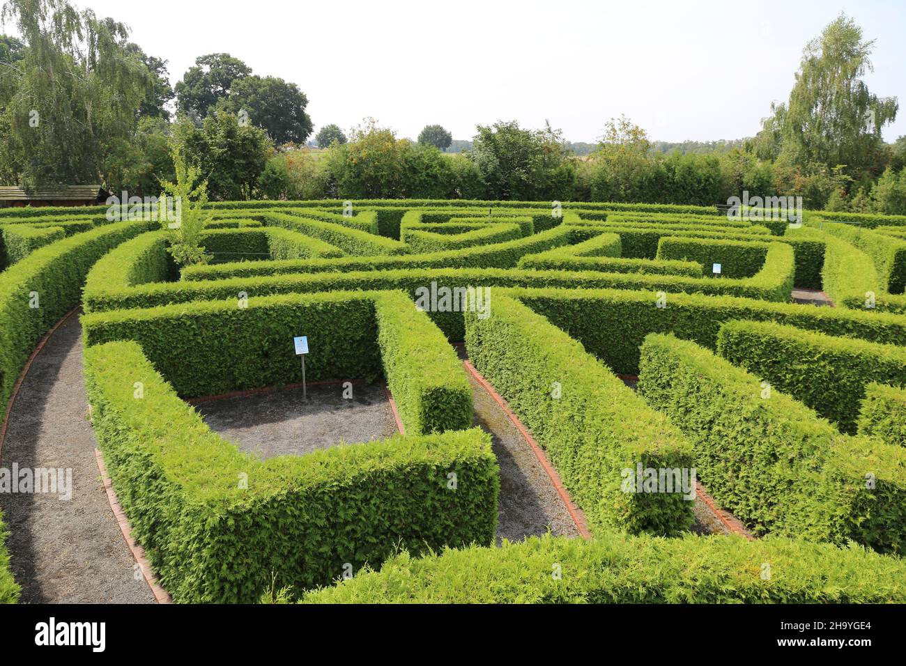 Green turf labyrinth on a sunny day Stock Photo - Alamy