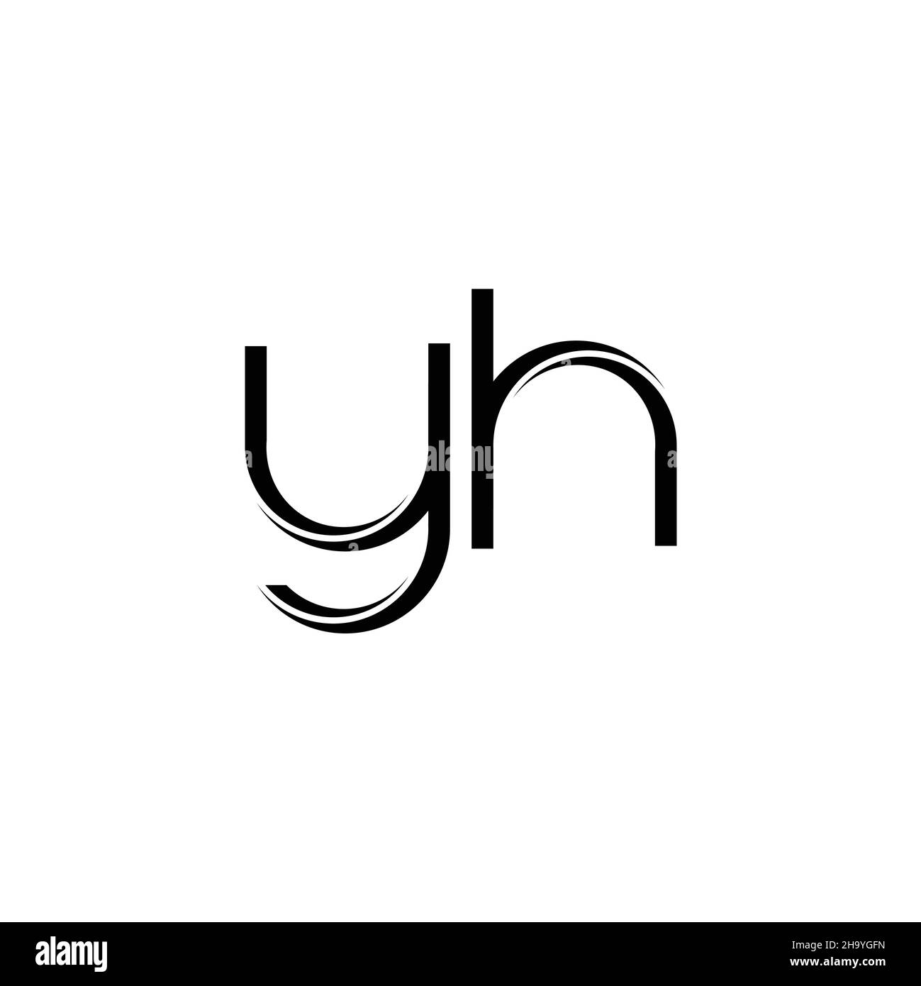 YH Logo monogram with slice rounded modern design template isolated on ...