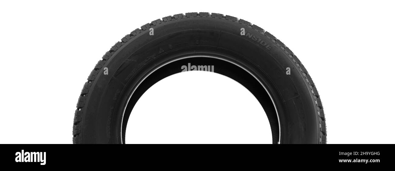 car tire side view on white background Stock Photo - Alamy