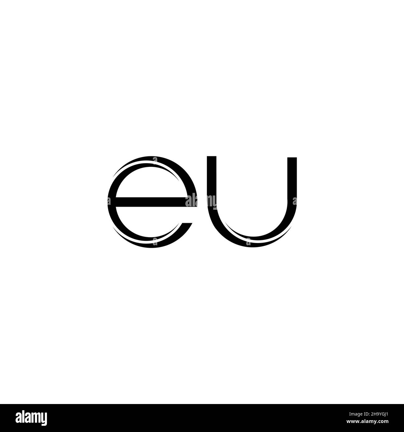 EU Logo monogram with slice rounded modern design template isolated on ...