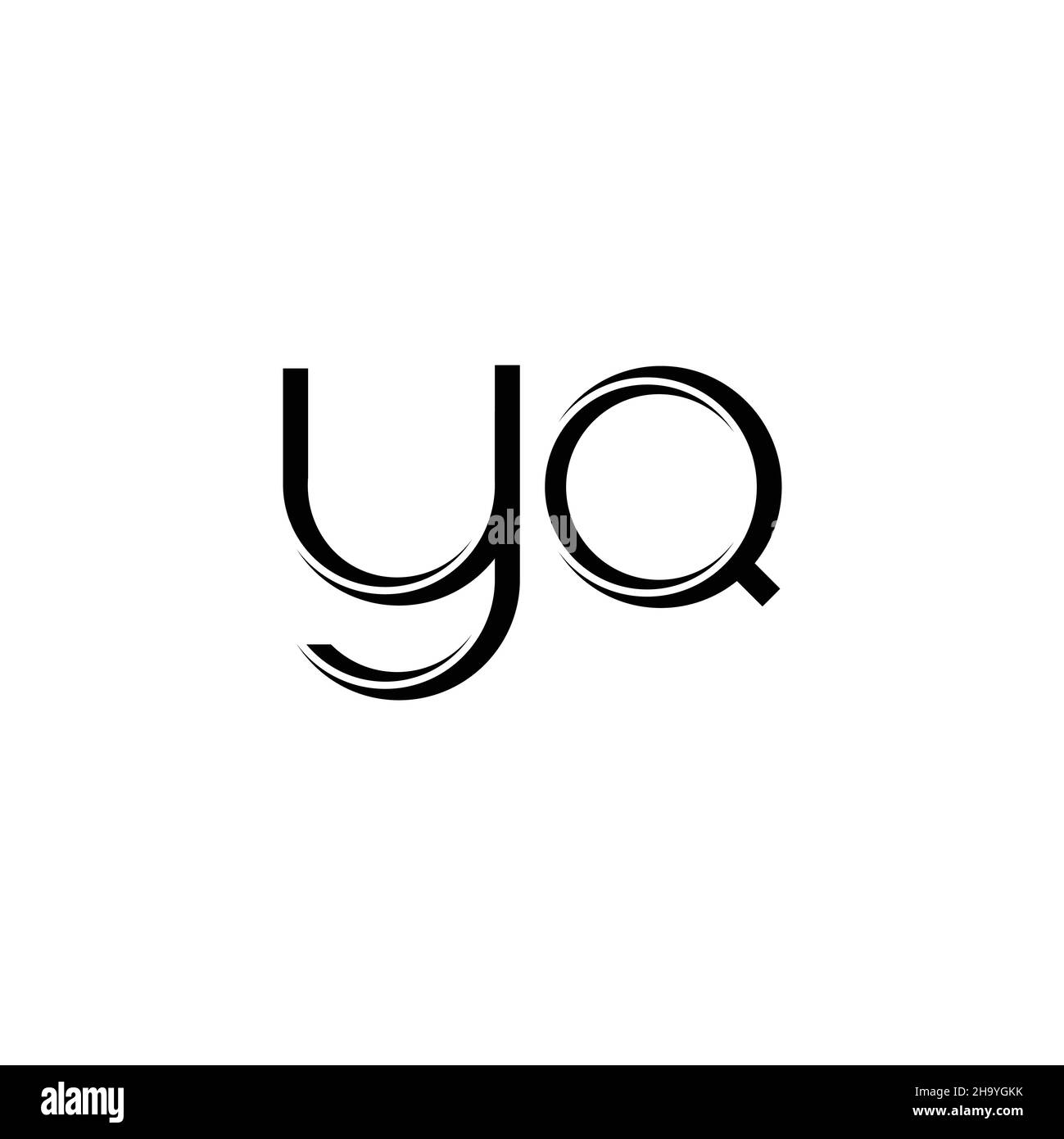 YQ Logo monogram with slice rounded modern design template isolated on ...