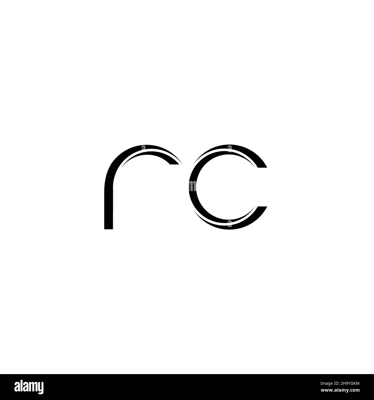 RC Logo monogram with slice rounded modern design template isolated on ...
