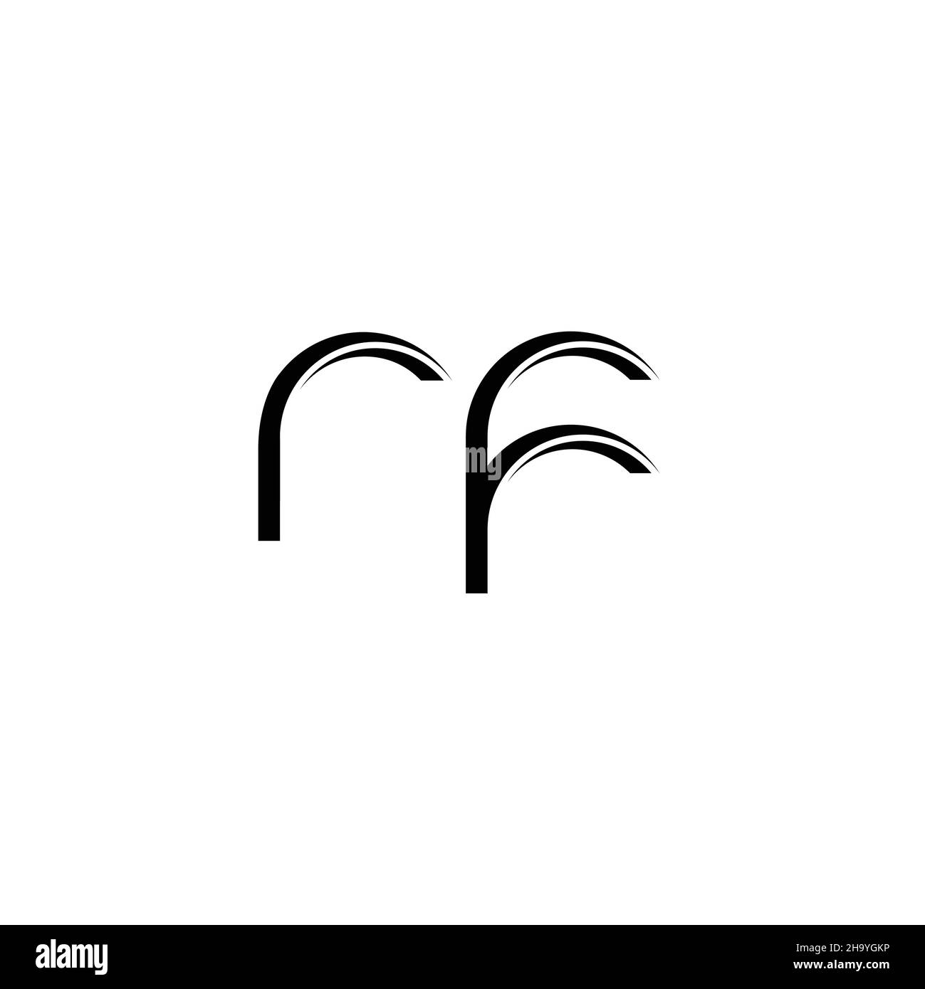 RF Logo monogram with slice rounded modern design template isolated on ...
