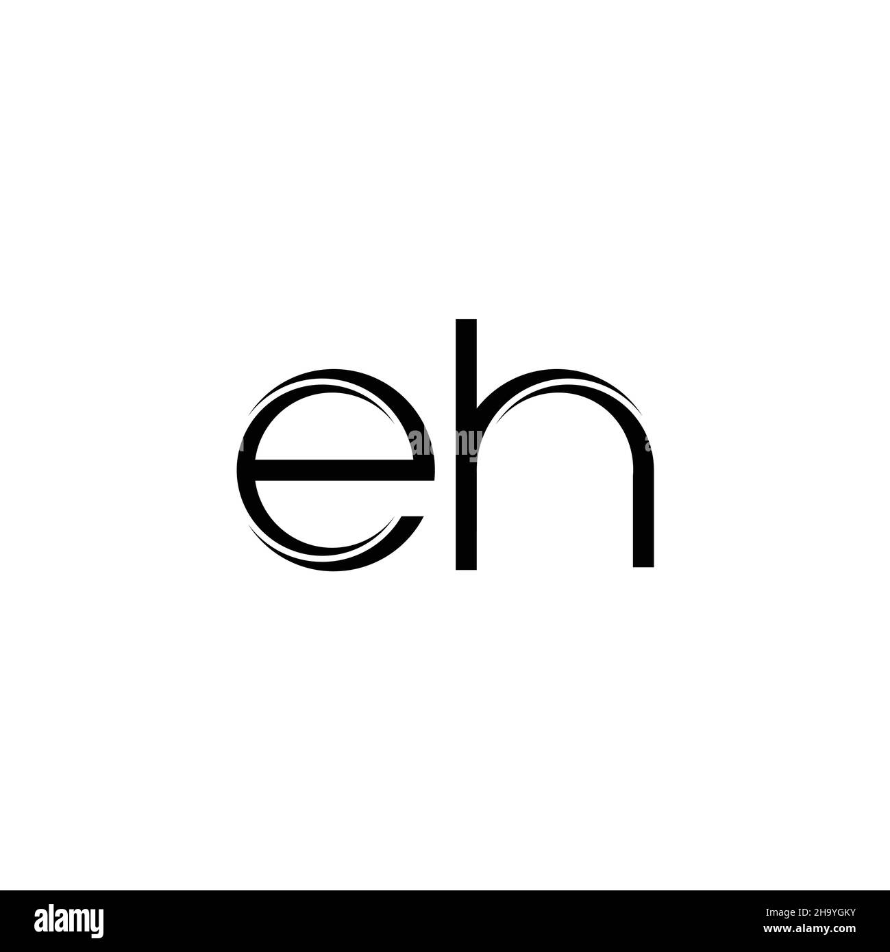 EH Logo monogram with slice rounded modern design template isolated on white background Stock ...
