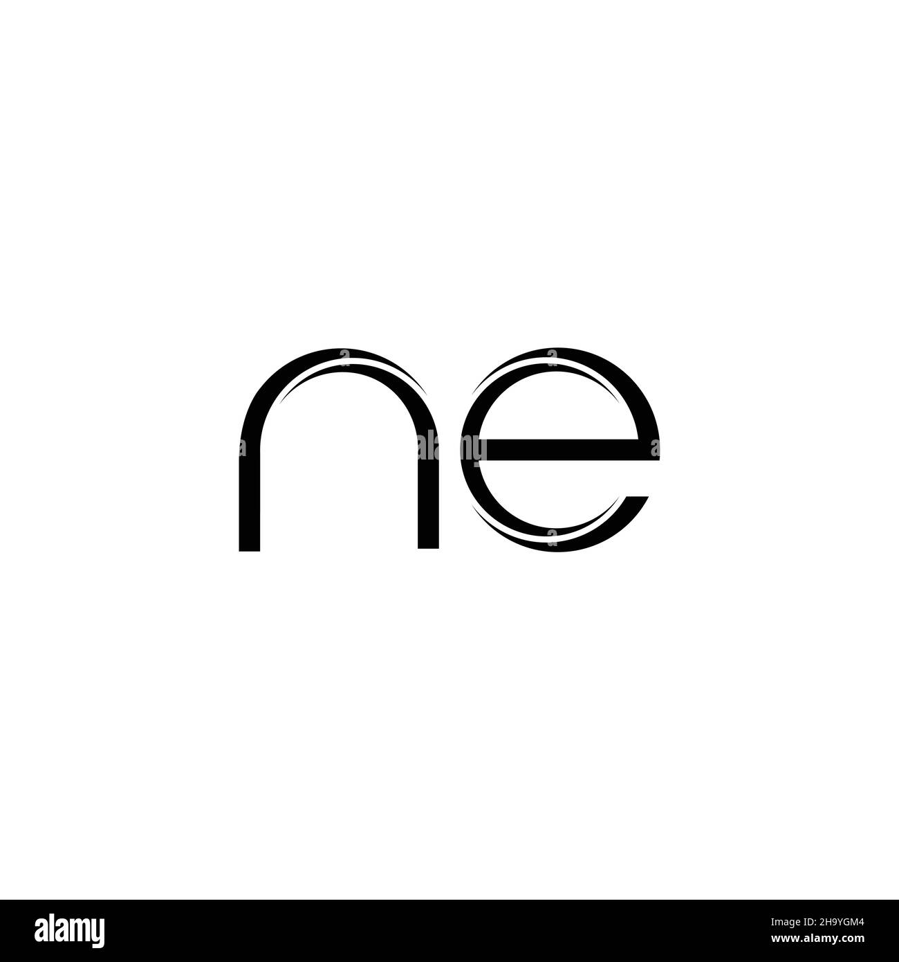 NE Logo monogram with slice rounded modern design template isolated on ...