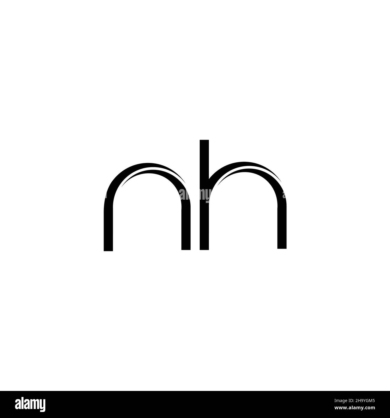 NH Logo monogram with slice rounded modern design template isolated on ...