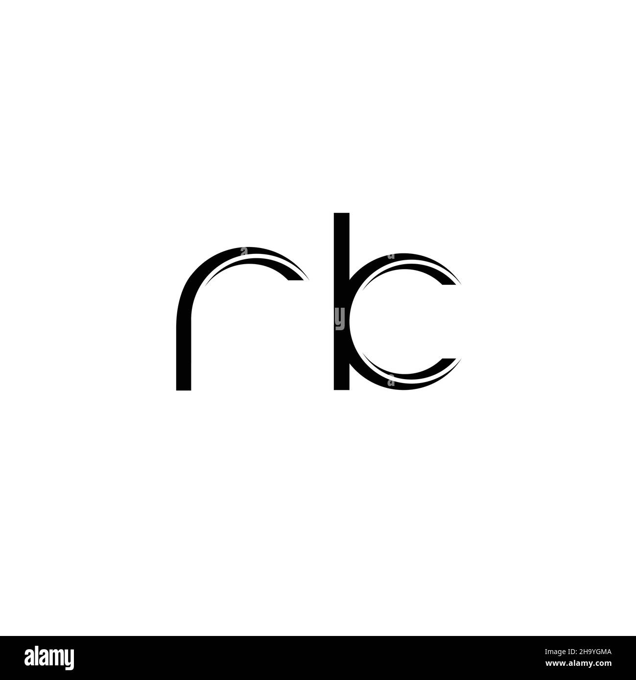 RK Logo monogram with slice rounded modern design template isolated on ...