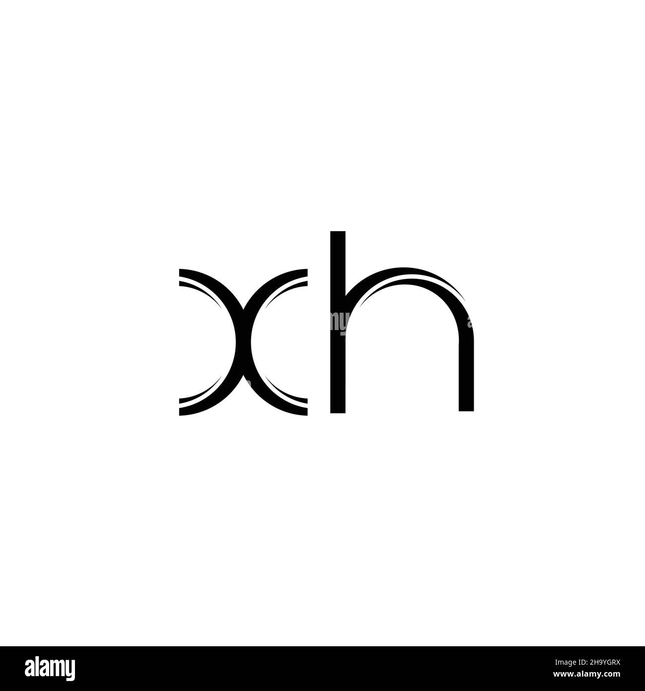 XH Logo monogram with slice rounded modern design template isolated on ...