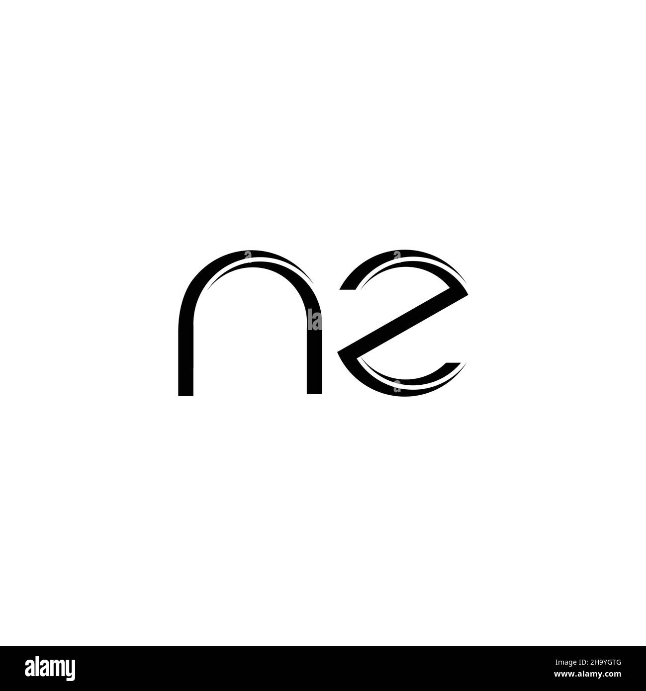 NZ Logo monogram with slice rounded modern design template isolated on ...