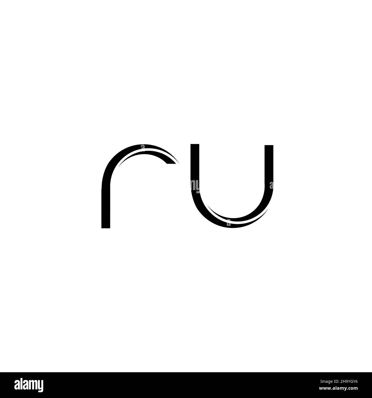 RU Logo monogram with slice rounded modern design template isolated on ...
