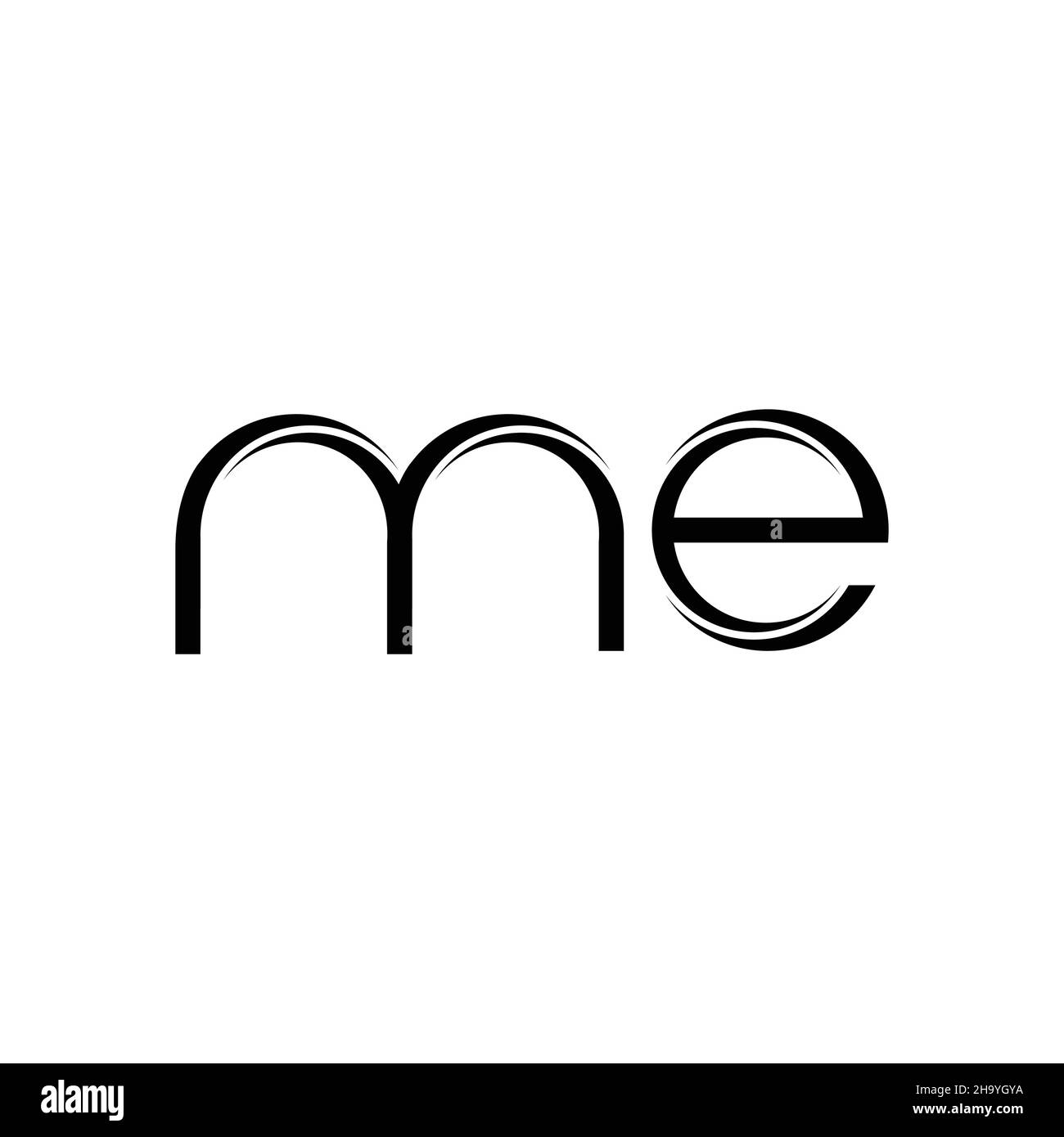 ME Logo monogram with slice rounded modern design template isolated on ...