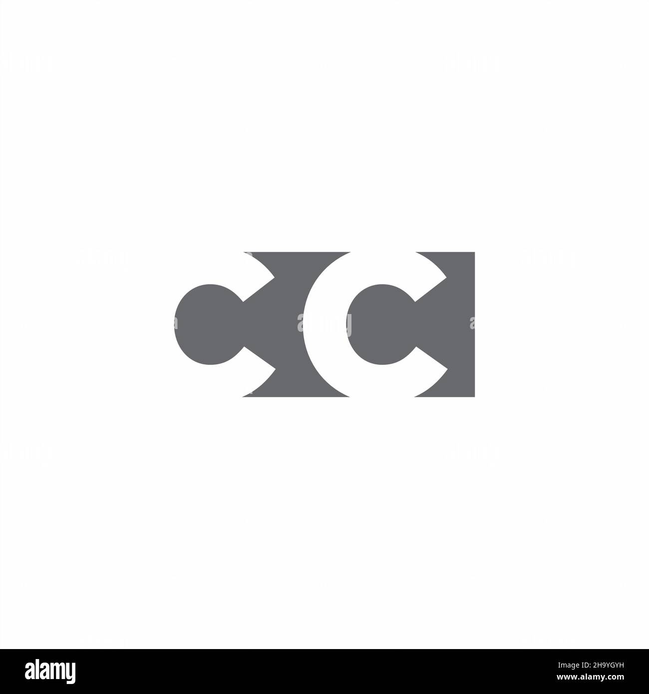 CC Logo monogram with negative space style design template isolated on white background Stock ...