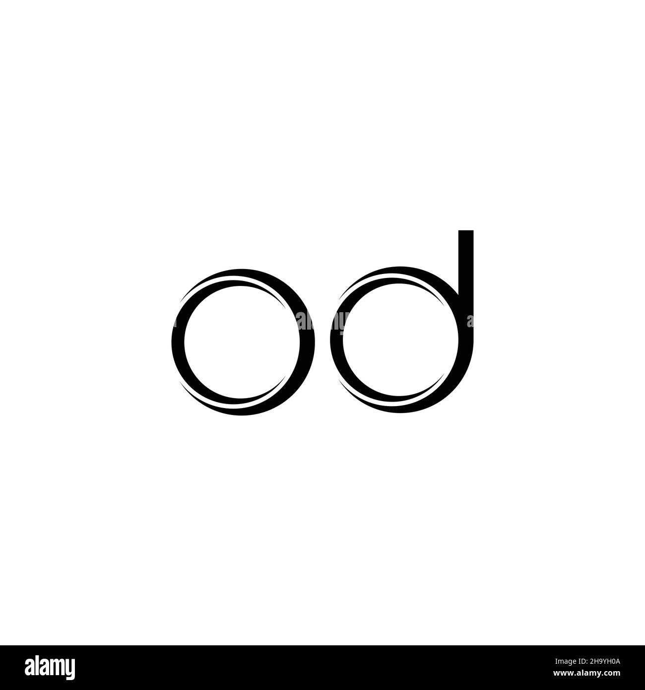 OD Logo monogram with slice rounded modern design template isolated on white background Stock ...