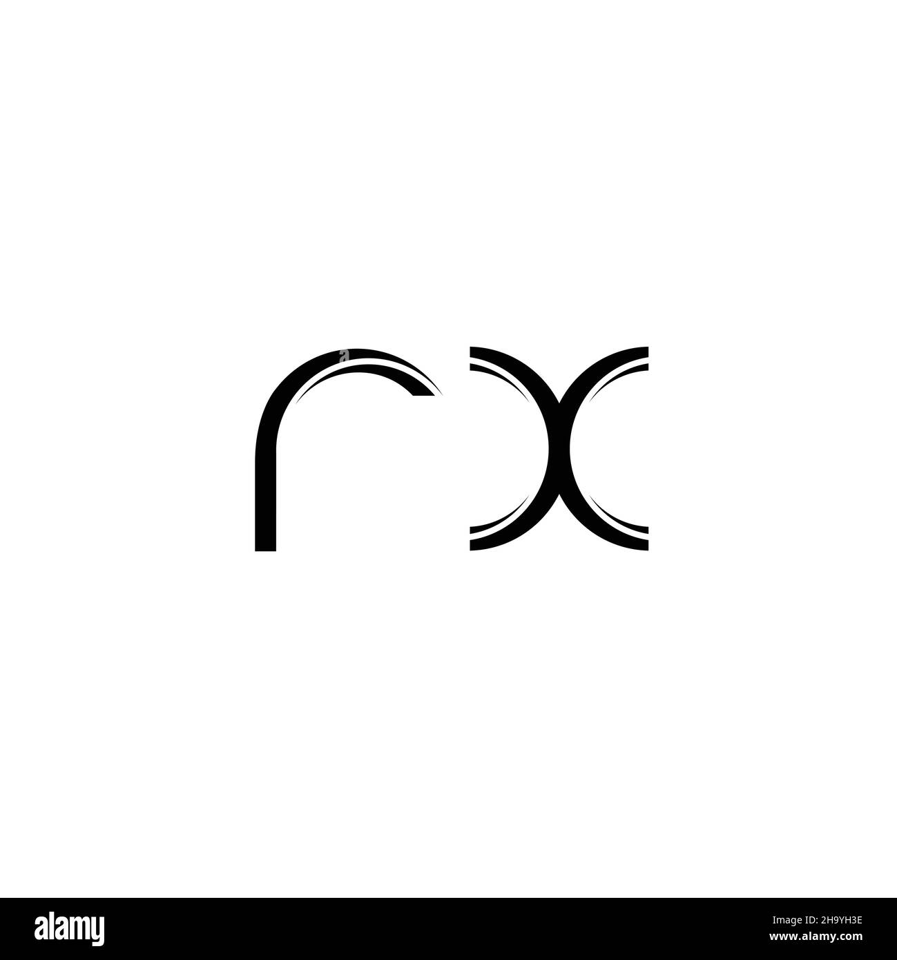 RX Logo monogram with slice rounded modern design template isolated on ...
