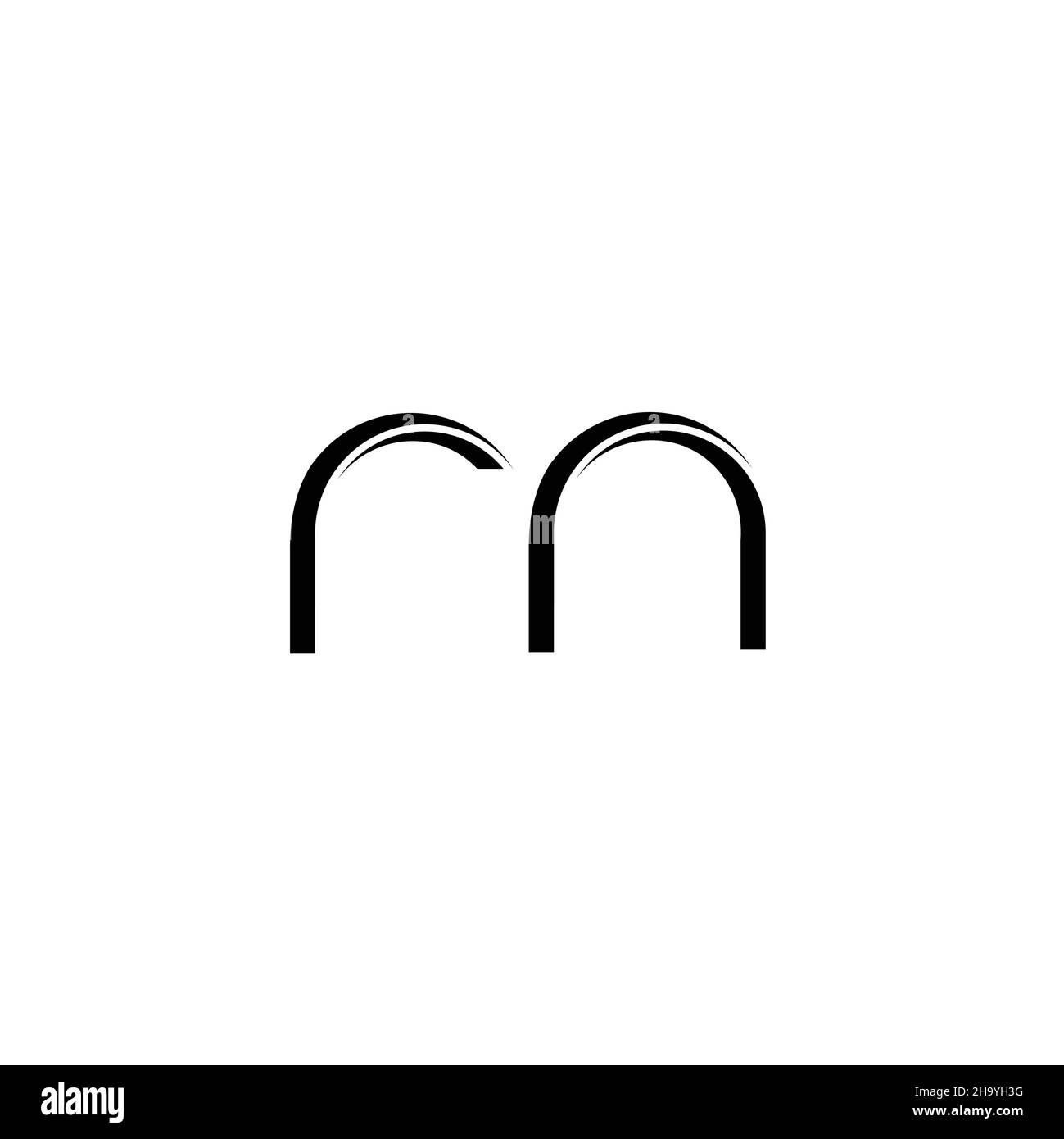 RN Logo monogram with slice rounded modern design template isolated on white background Stock ...