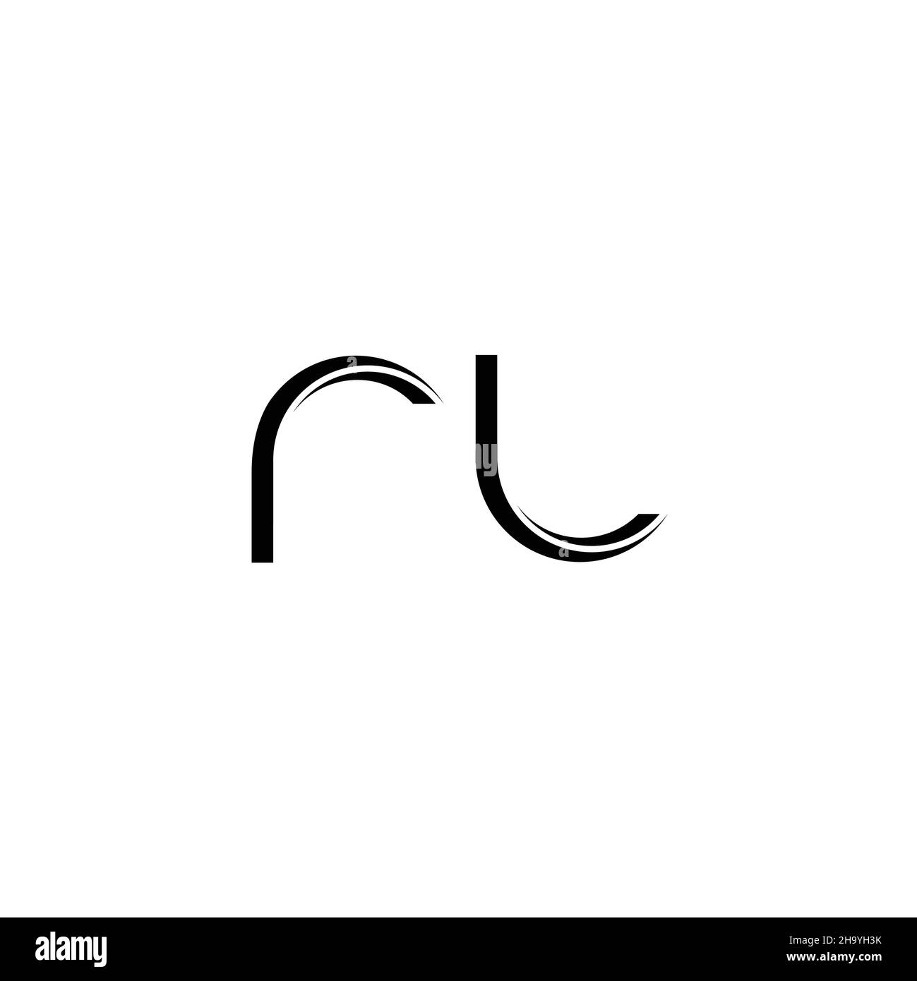 RL Logo monogram with slice rounded modern design template isolated on white background Stock ...