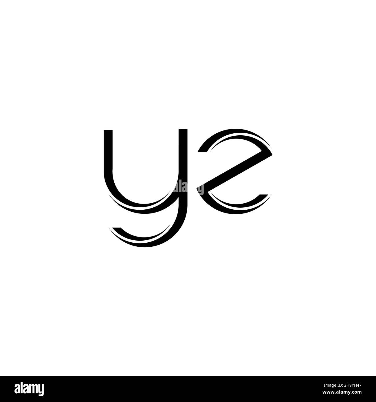 YZ Logo monogram with slice rounded modern design template isolated on ...