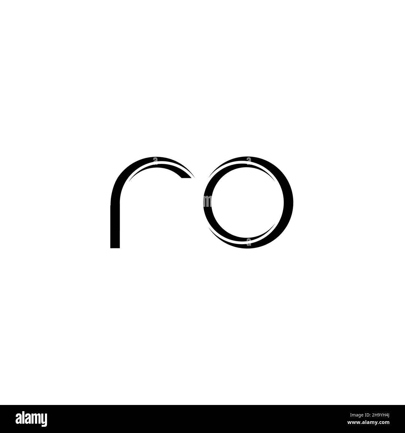 RO Logo monogram with slice rounded modern design template isolated on ...