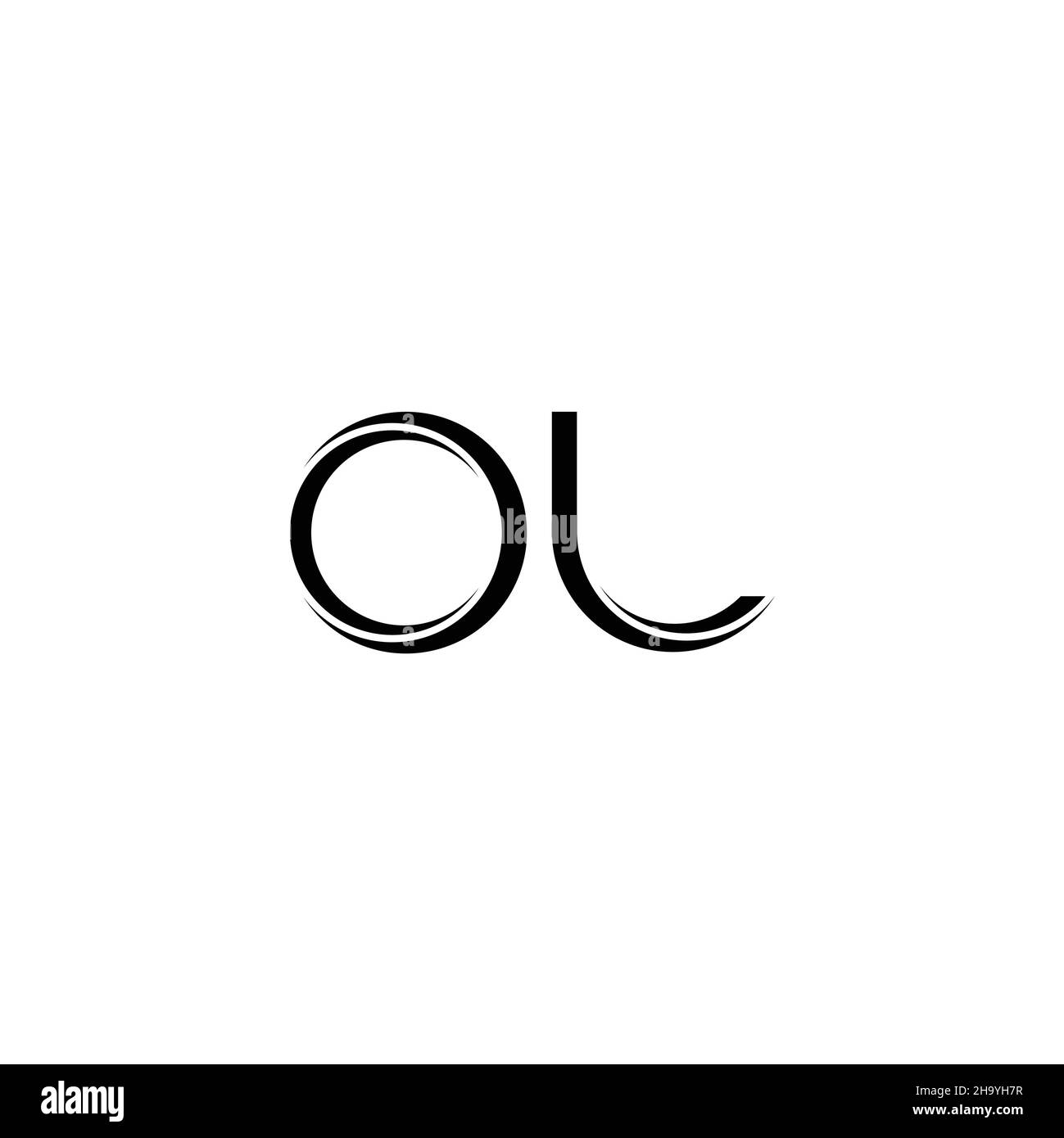 OL Logo monogram with slice rounded modern design template isolated on white background Stock ...