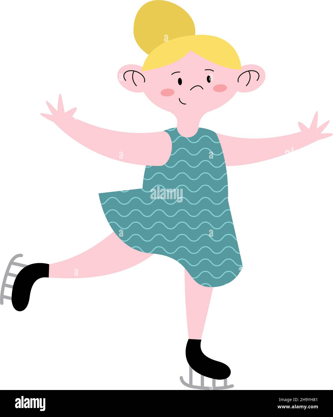 little girls practicing skate character Stock Vector Image & Art - Alamy