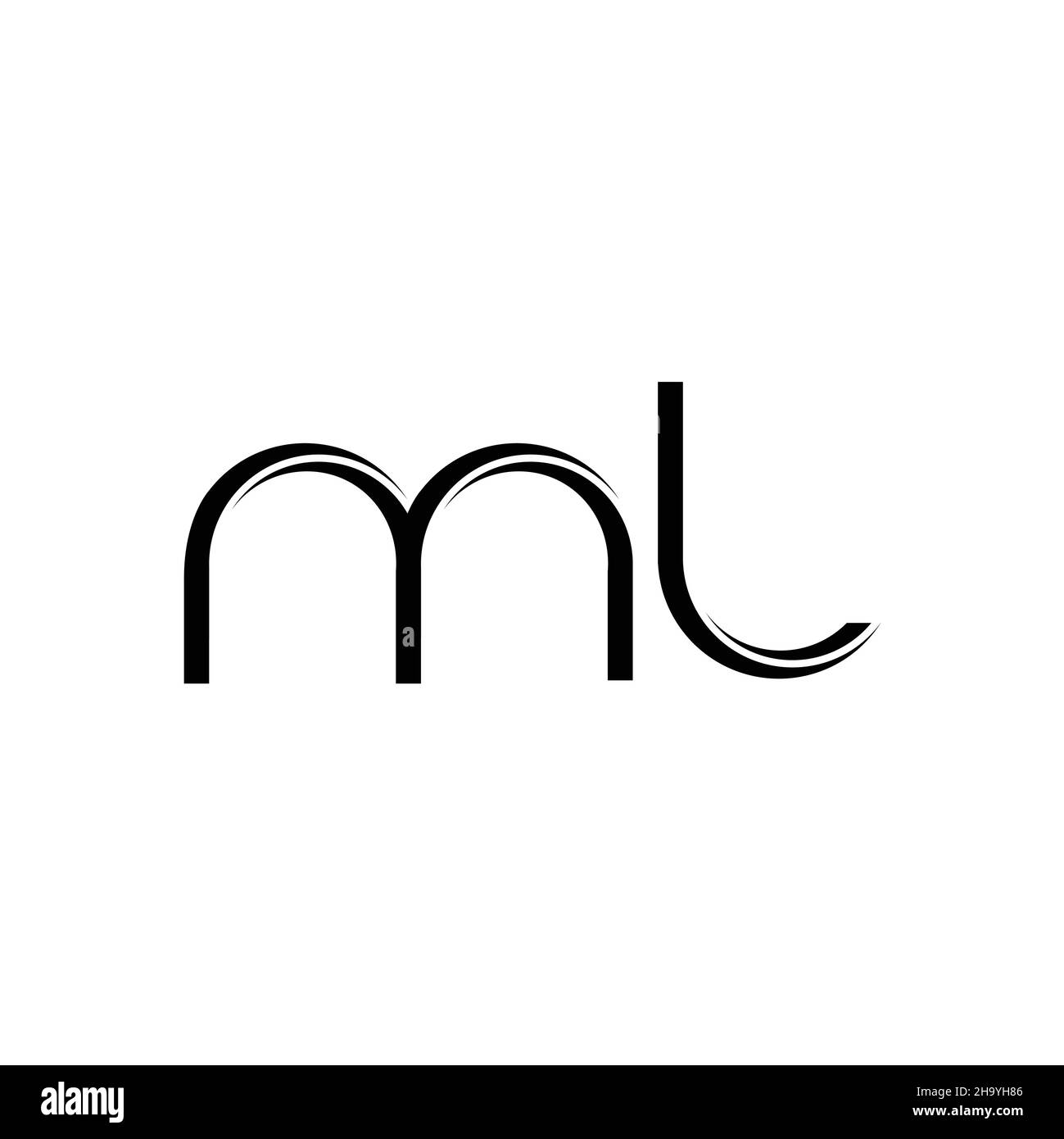 ML Logo monogram with slice rounded modern design template isolated on white background Stock ...