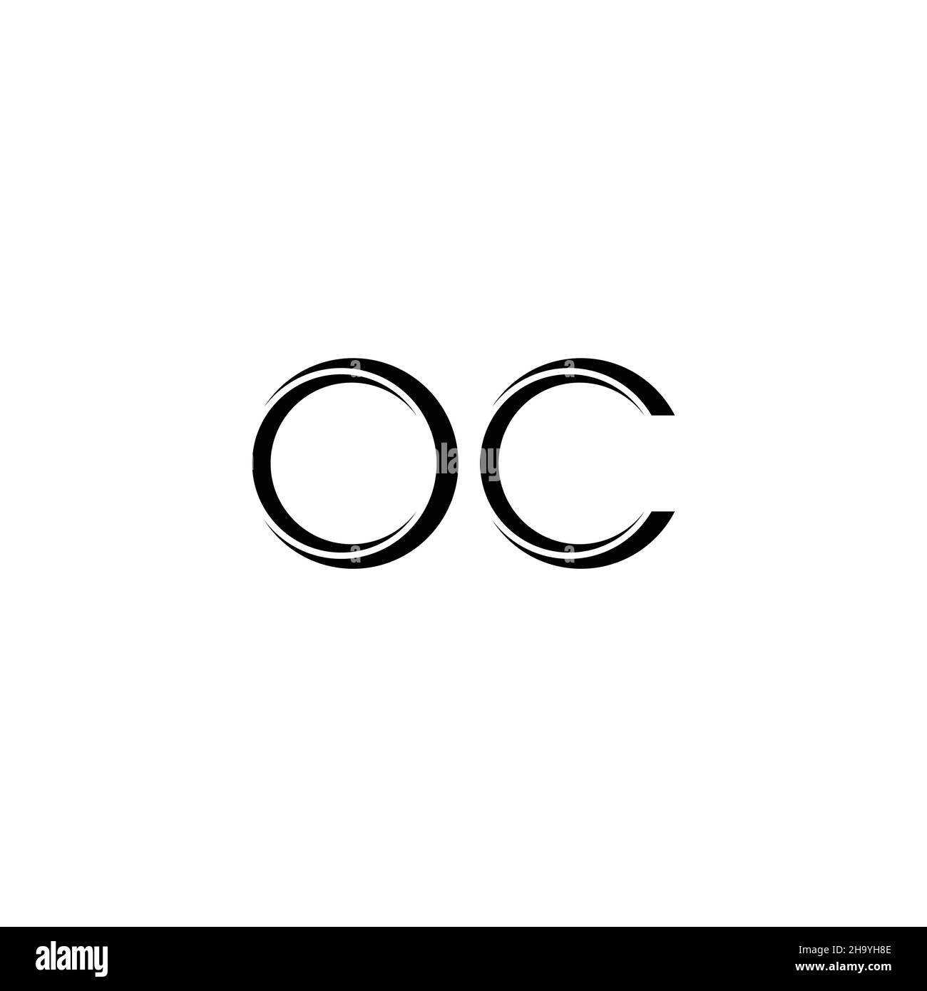 OC Logo monogram with slice rounded modern design template isolated on white background Stock ...