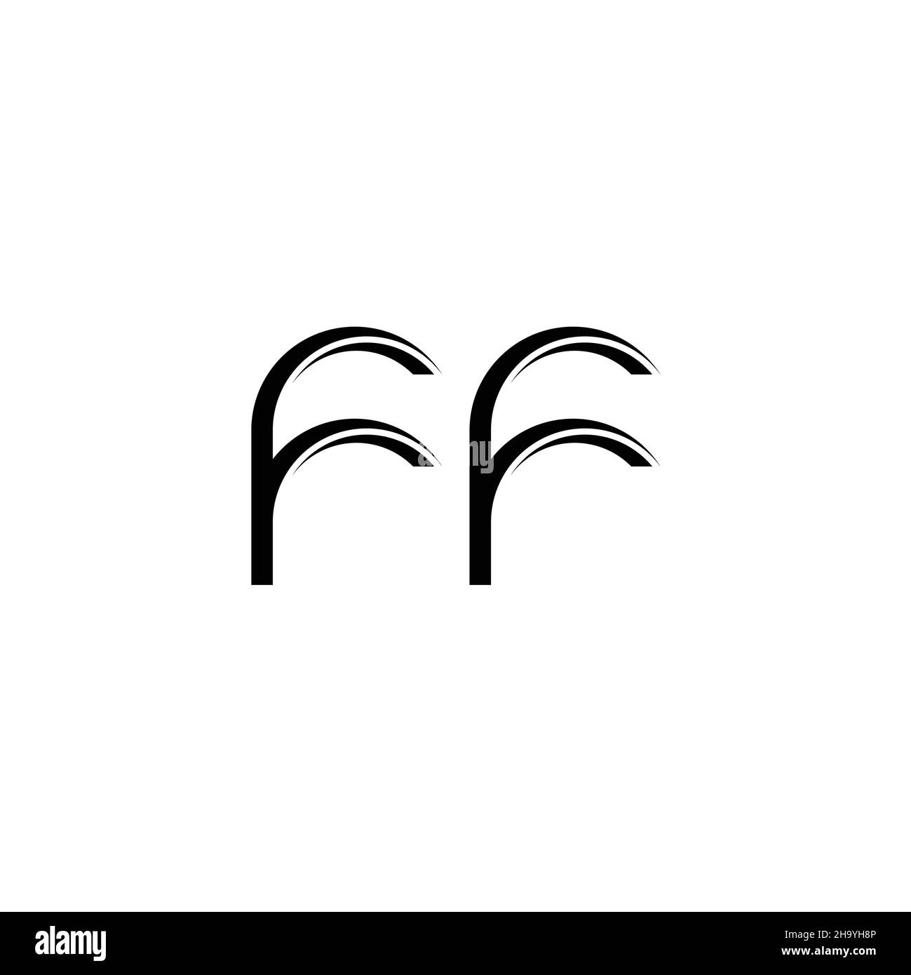 FF Logo monogram with slice rounded modern design template isolated on ...