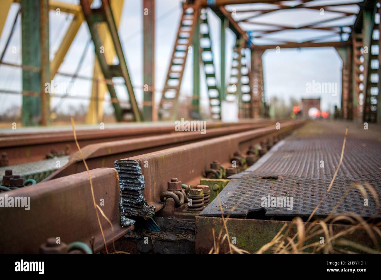 Weener, Germany. 09th Dec, 2021. The tracks over the Friesen Bridge ...