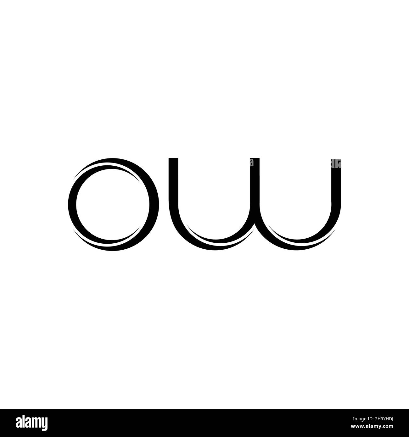 OW Logo monogram with slice rounded modern design template isolated on ...